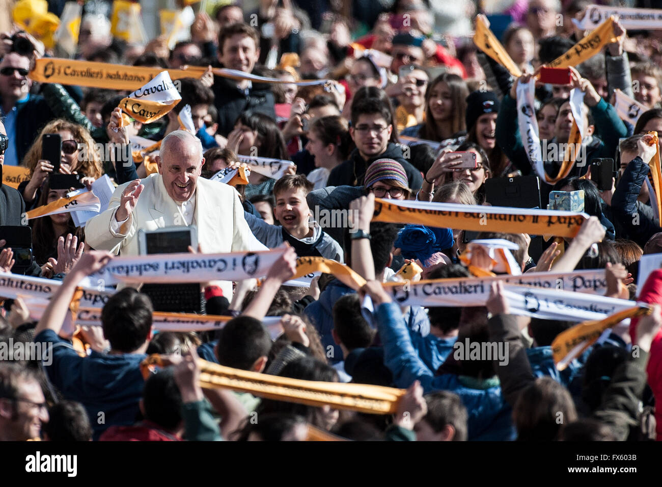 Pope Francis addresses the audience during the Jubilee of Mercy ...