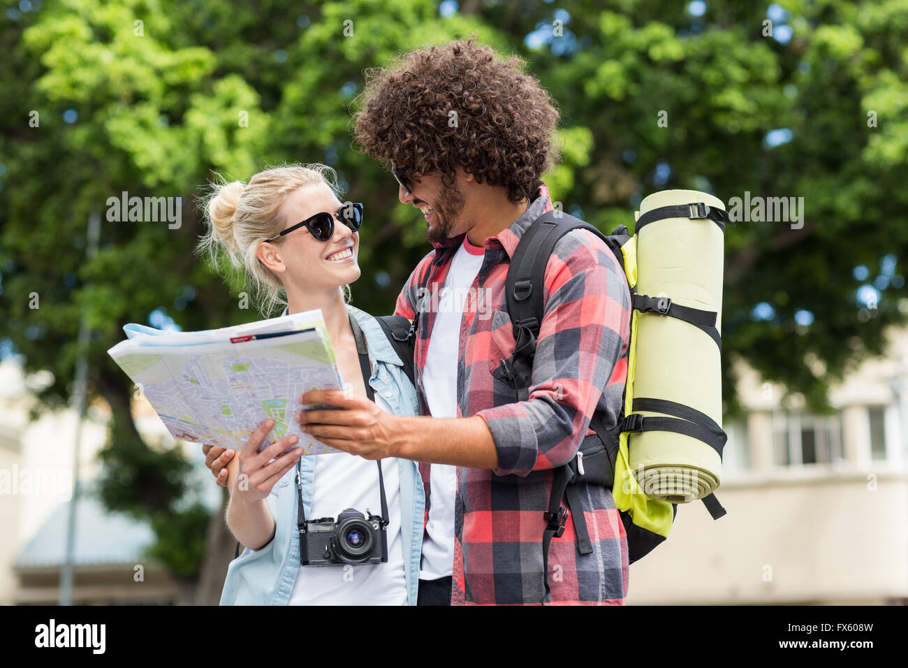 Female tourist map looking around hi-res stock photography and images ...