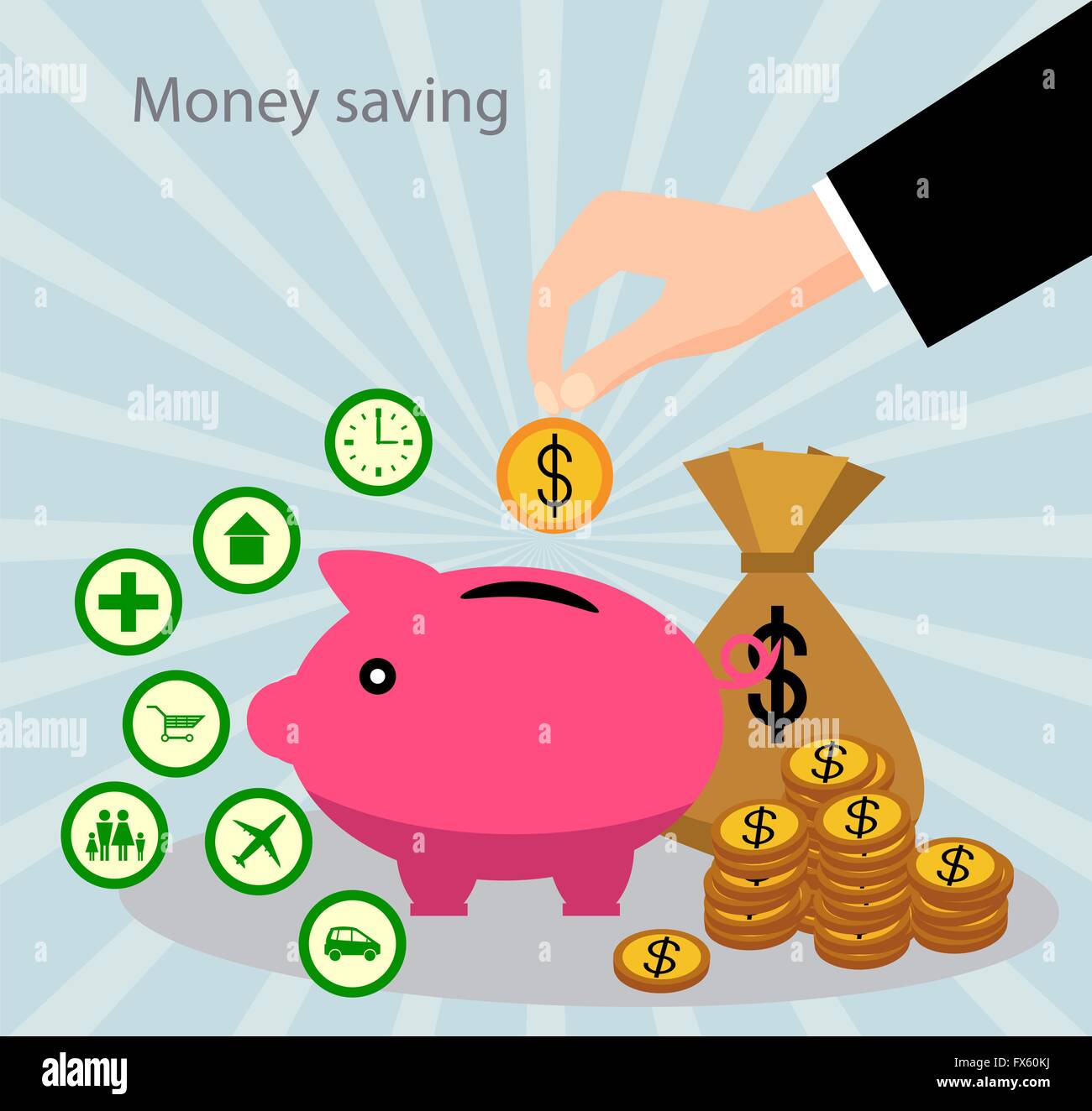 Savings and the accumulation of money Stock Vector Image & Art - Alamy