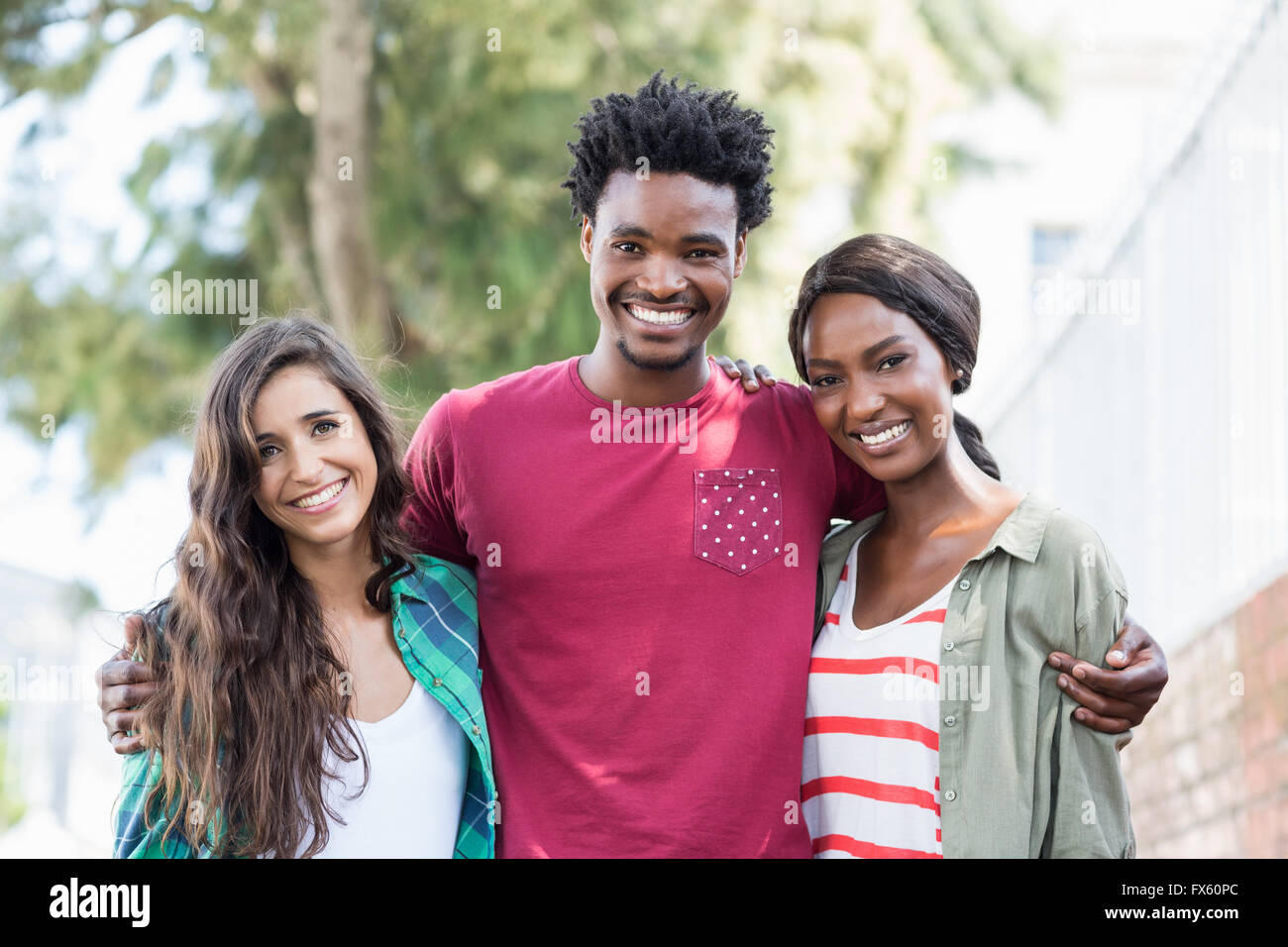 Portrait of happy friends Stock Photo - Alamy