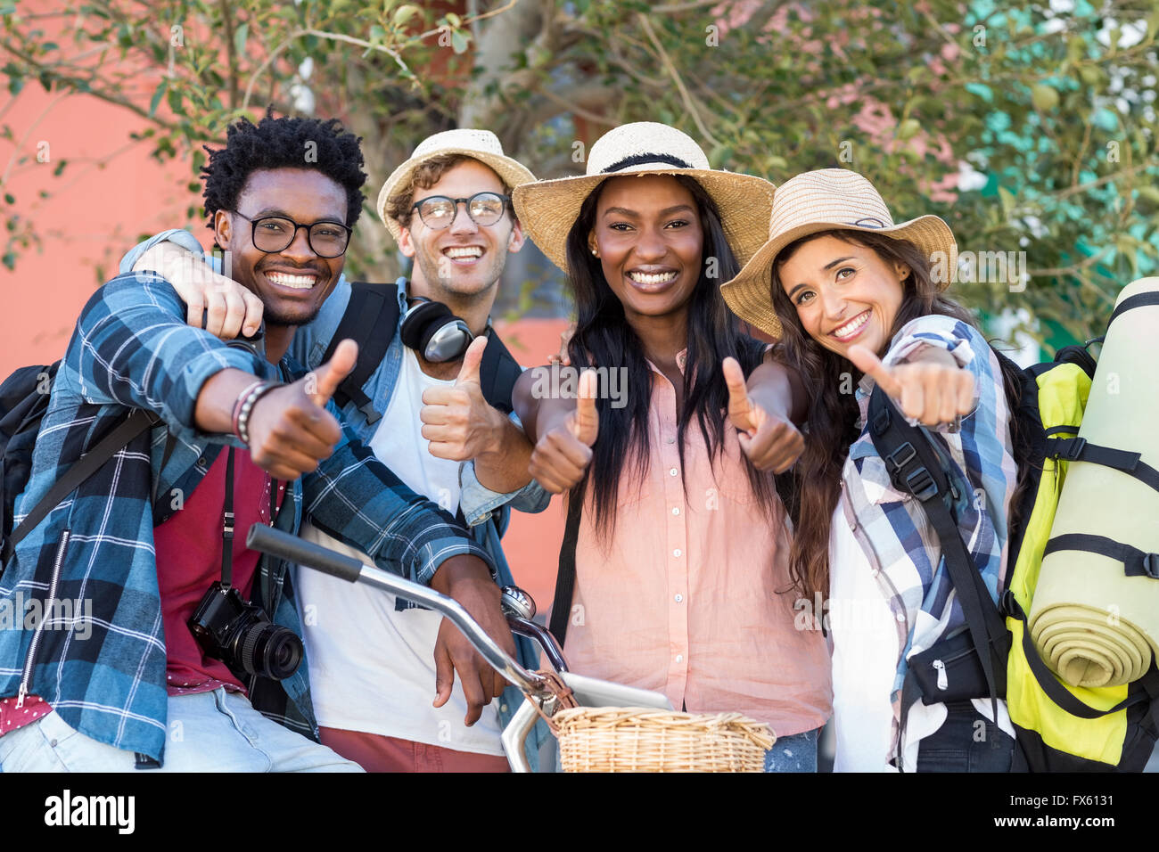 Friends posing at camera Stock Photo - Alamy