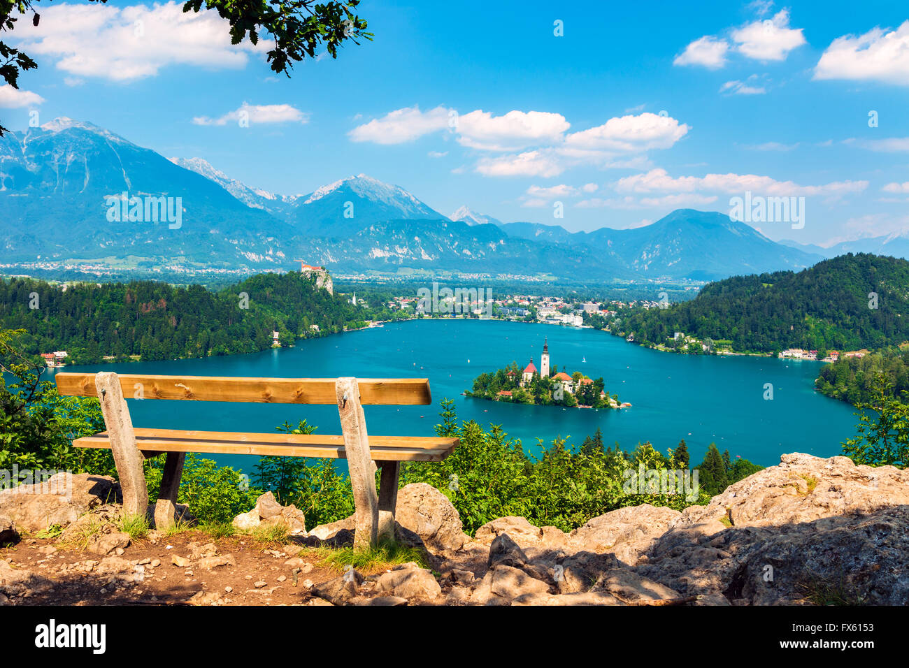 View from castle at lake bled hi-res stock photography and images - Alamy