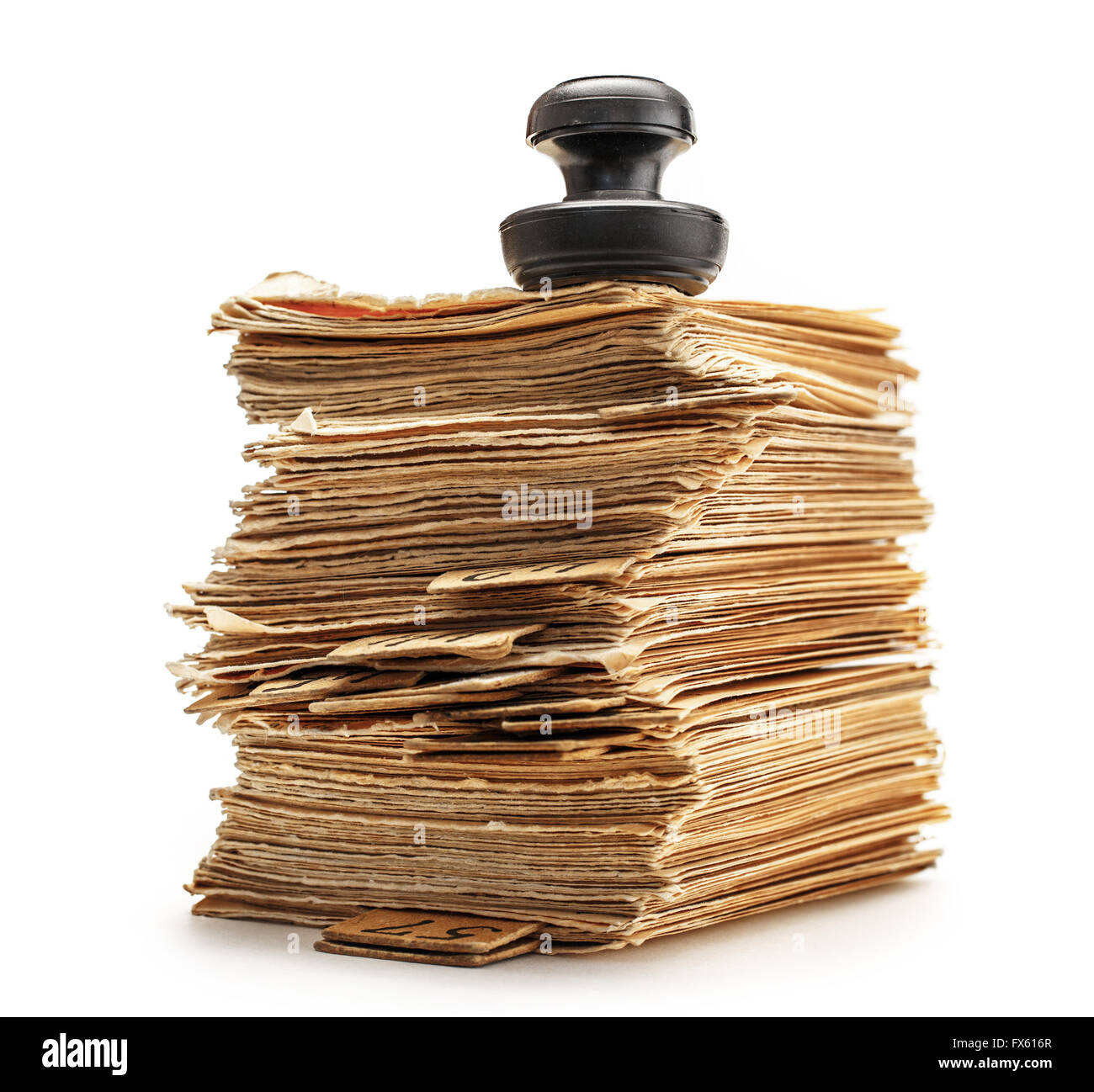 Pile of old cards with stamp in closeup Stock Photo - Alamy