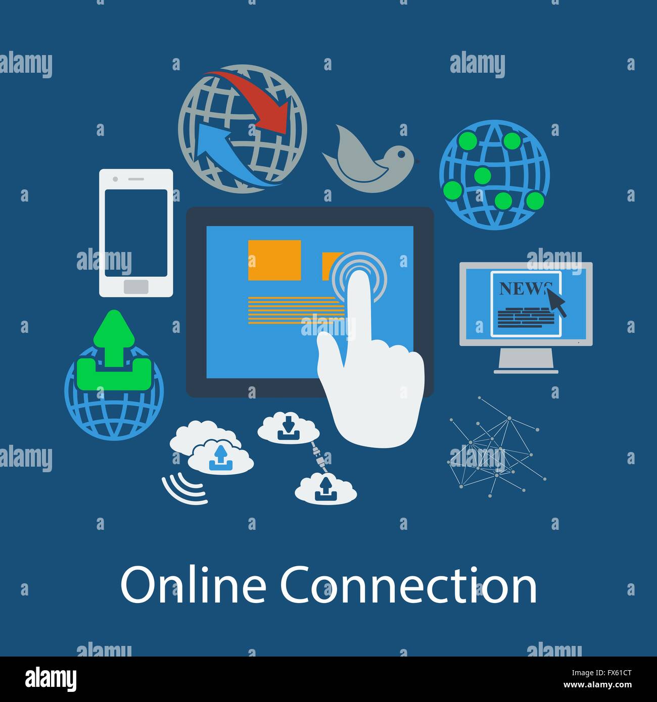 Communication flat design in UI colors. Vector illustration Stock ...