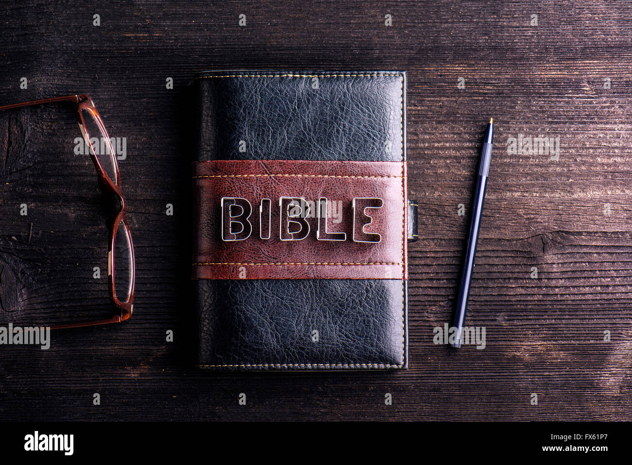 Bible on table hi-res stock photography and images - Alamy