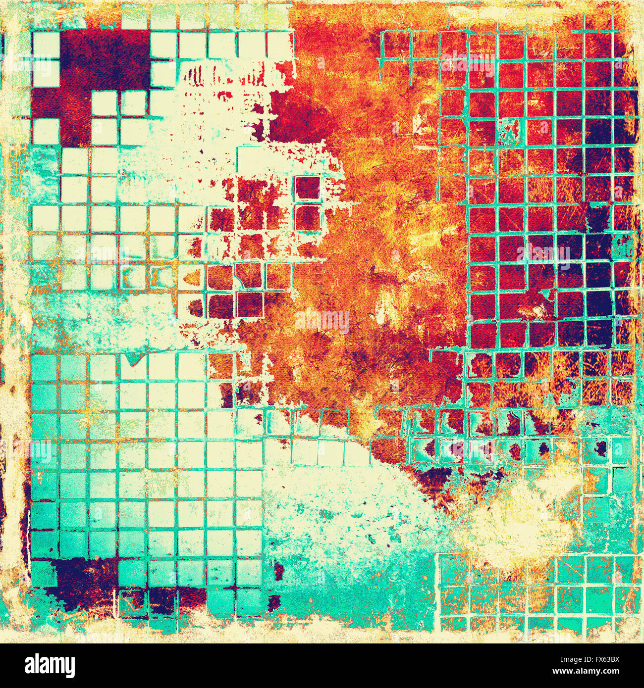 Old retro vintage texture. With different color patterns: yellow (beige ...