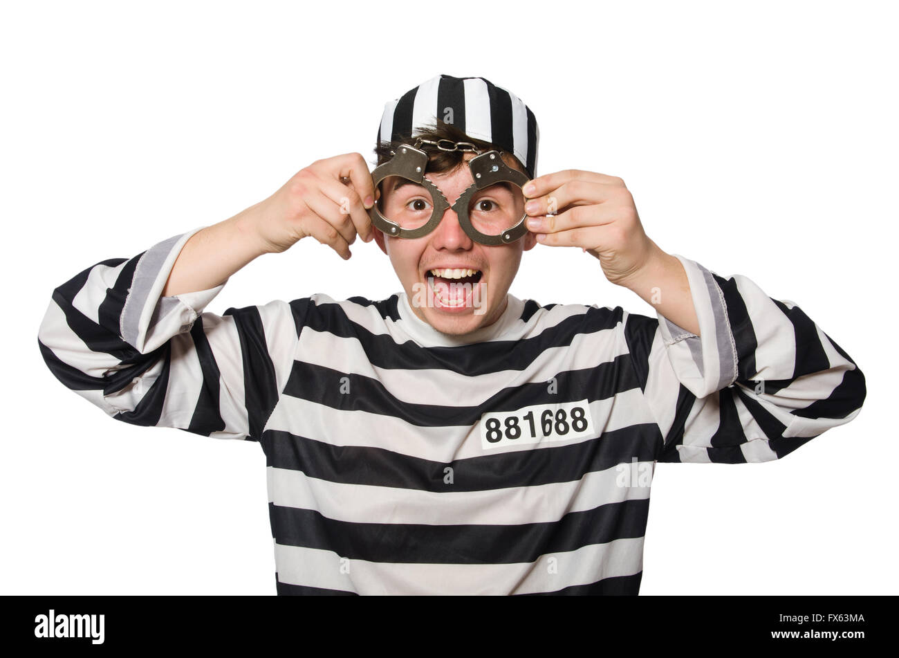 Prisoner isolated on the white background Stock Photo - Alamy