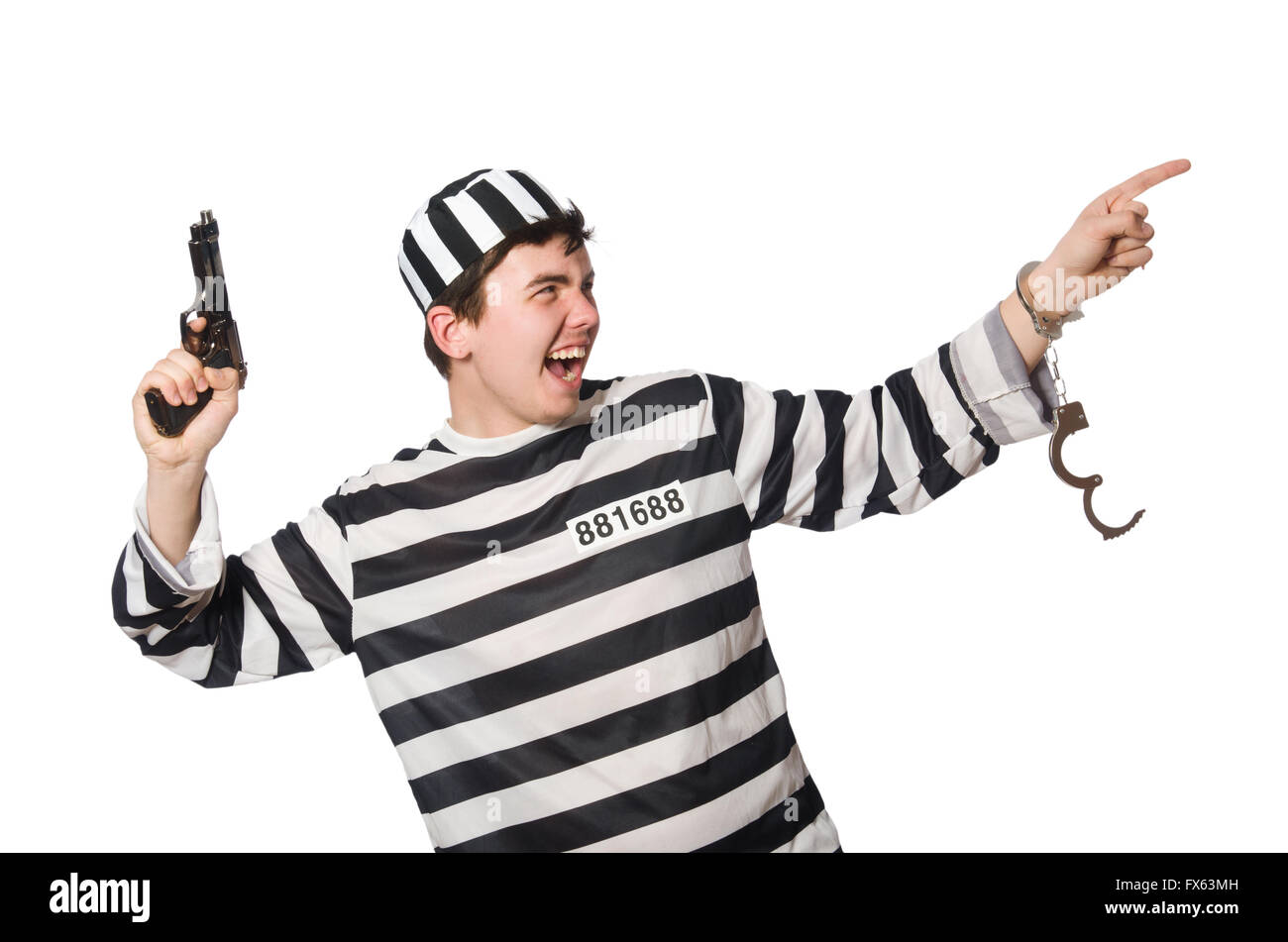 Prisoner isolated on the white background Stock Photo - Alamy