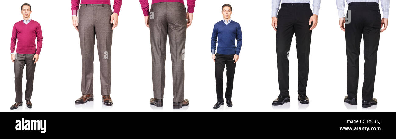 Young man in fashion concept isolated on white Stock Photo - Alamy