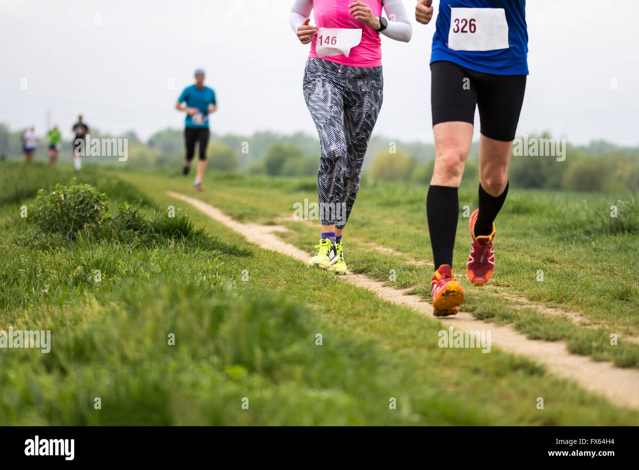 Outdoor marathon cross-country running fitness and healthy lifestyle ...
