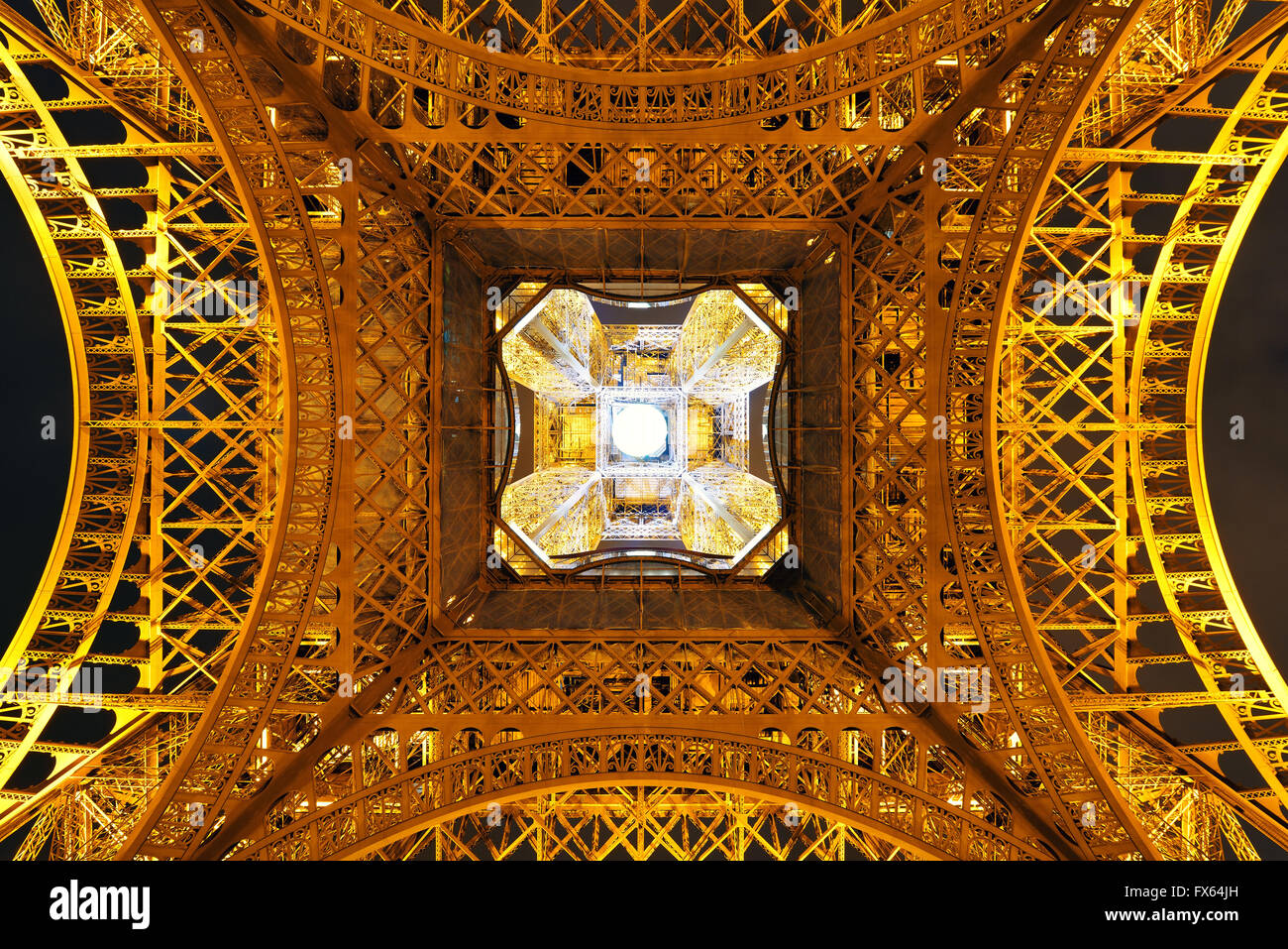 PARIS, FRANCE - MAY 13: Eiffel Tower night closeup view on May 13, 2015 ...