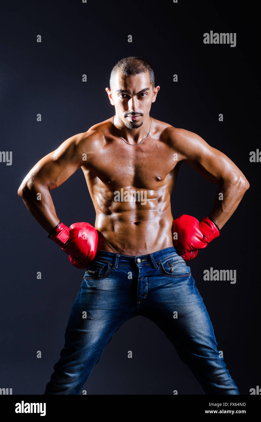 Ripped boxer in sports concept Stock Photo - Alamy