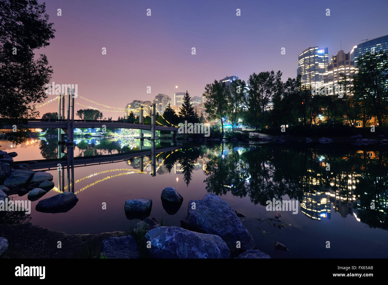 Calgary Prince's Island at night, Canada Stock Photo - Alamy