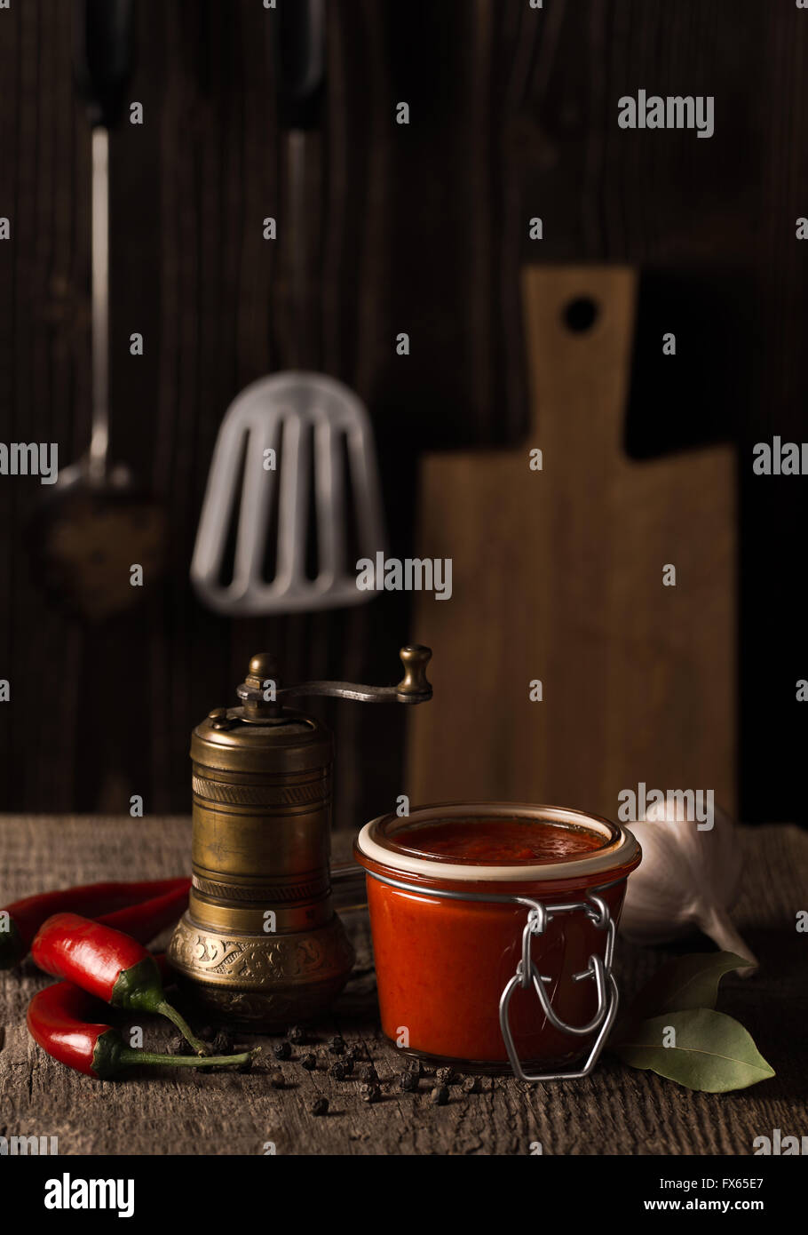 Hot chili pepper sauce hi-res stock photography and images - Alamy