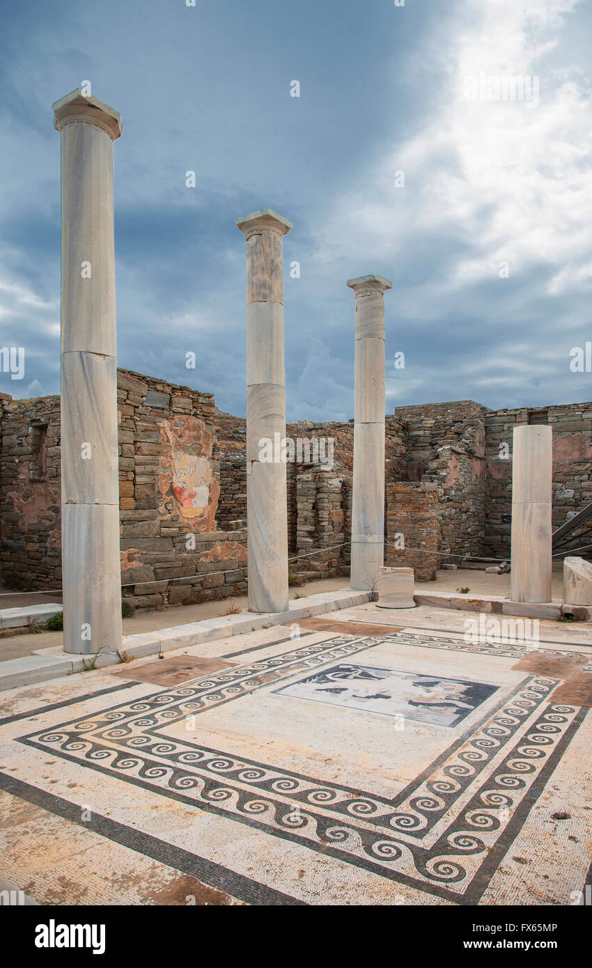 Pillars and tile floor at ruins Stock Photo - Alamy