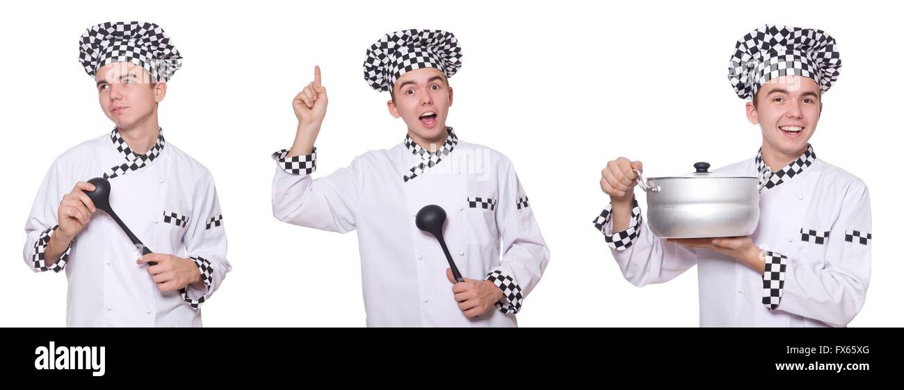 Set of photos with funny cook Stock Photo - Alamy