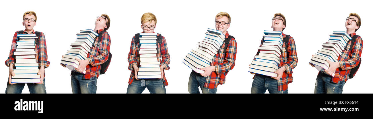 Composite photo of student with books Stock Photo - Alamy