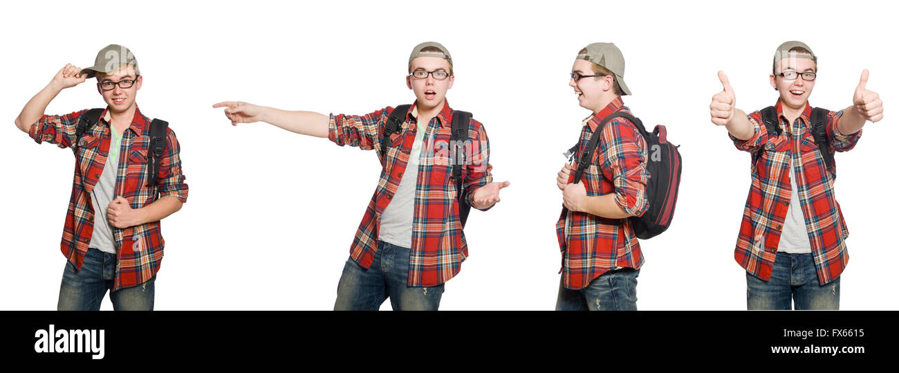 Composite photo of student with books Stock Photo - Alamy