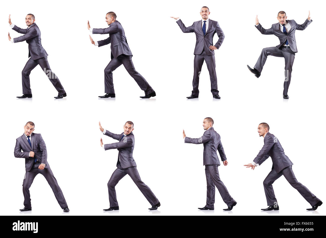 Businessman in various poses isolated on white Stock Photo - Alamy