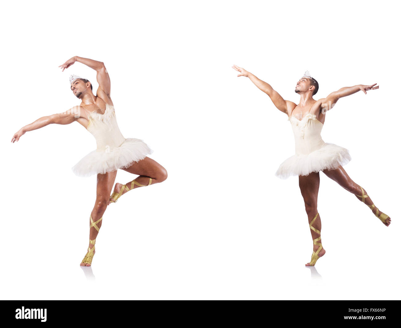 Man in ballet tutu isolated on white Stock Photo - Alamy