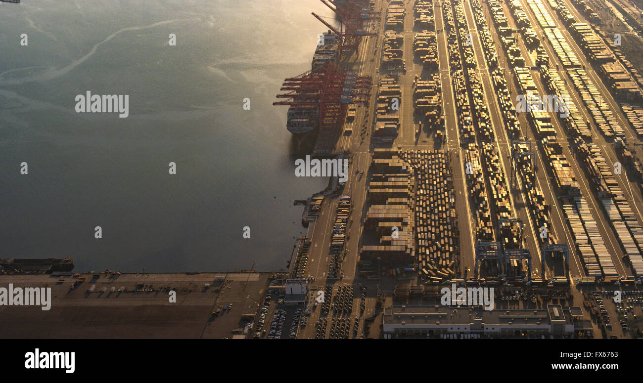 Aerial view of harbor and industrial docks Stock Photo - Alamy