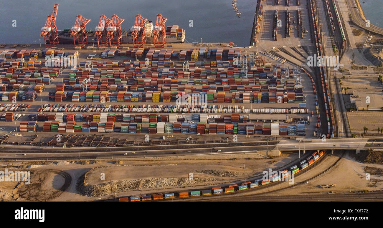 Aerial view of harbor and industrial docks Stock Photo - Alamy