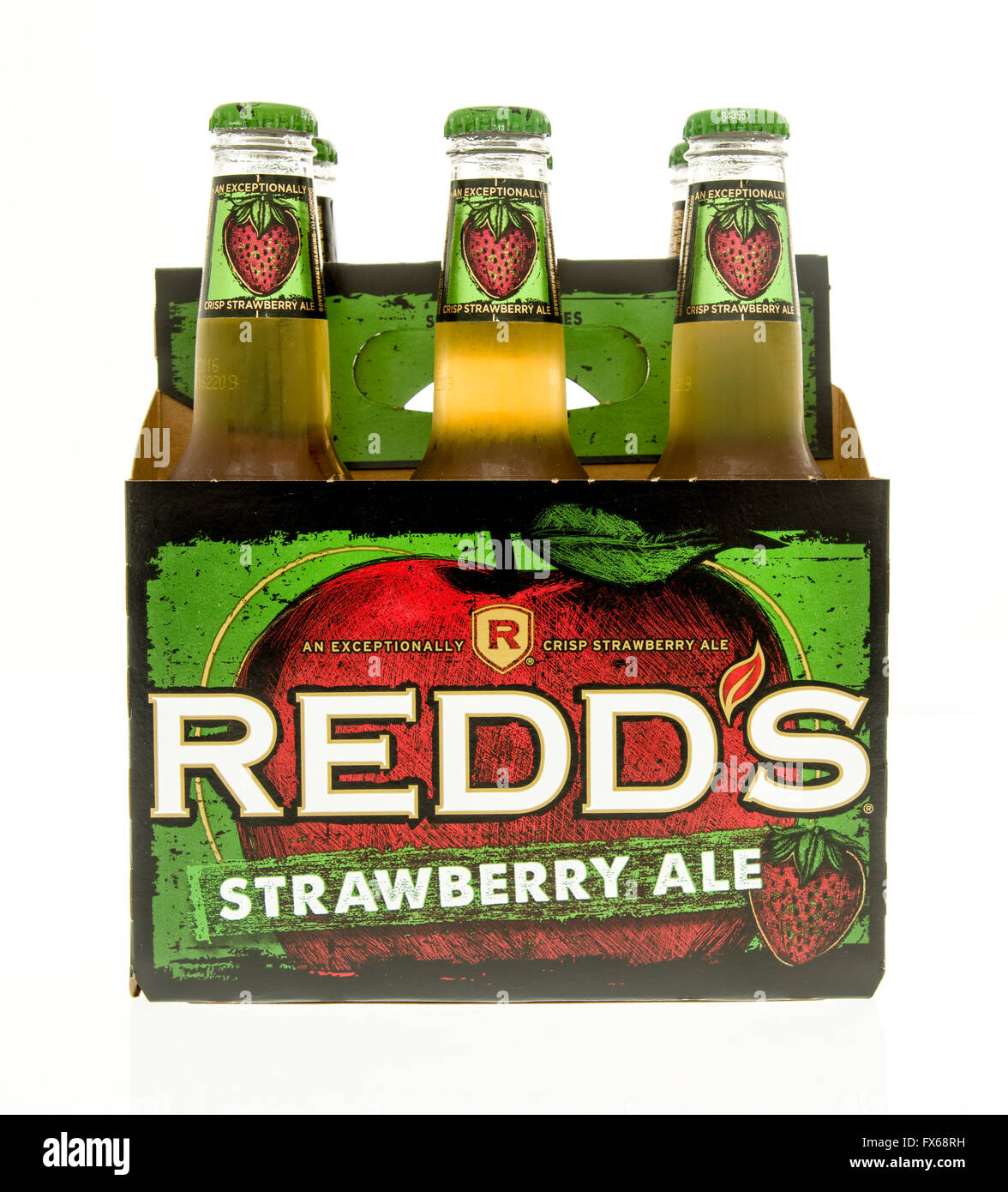 Winneconne, WI - 15 March 2016: A six pack of Redd's strawberry ale ...