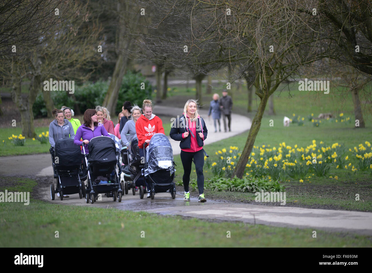 New mums exercising and keeping fit in the park Stock Photo - Alamy