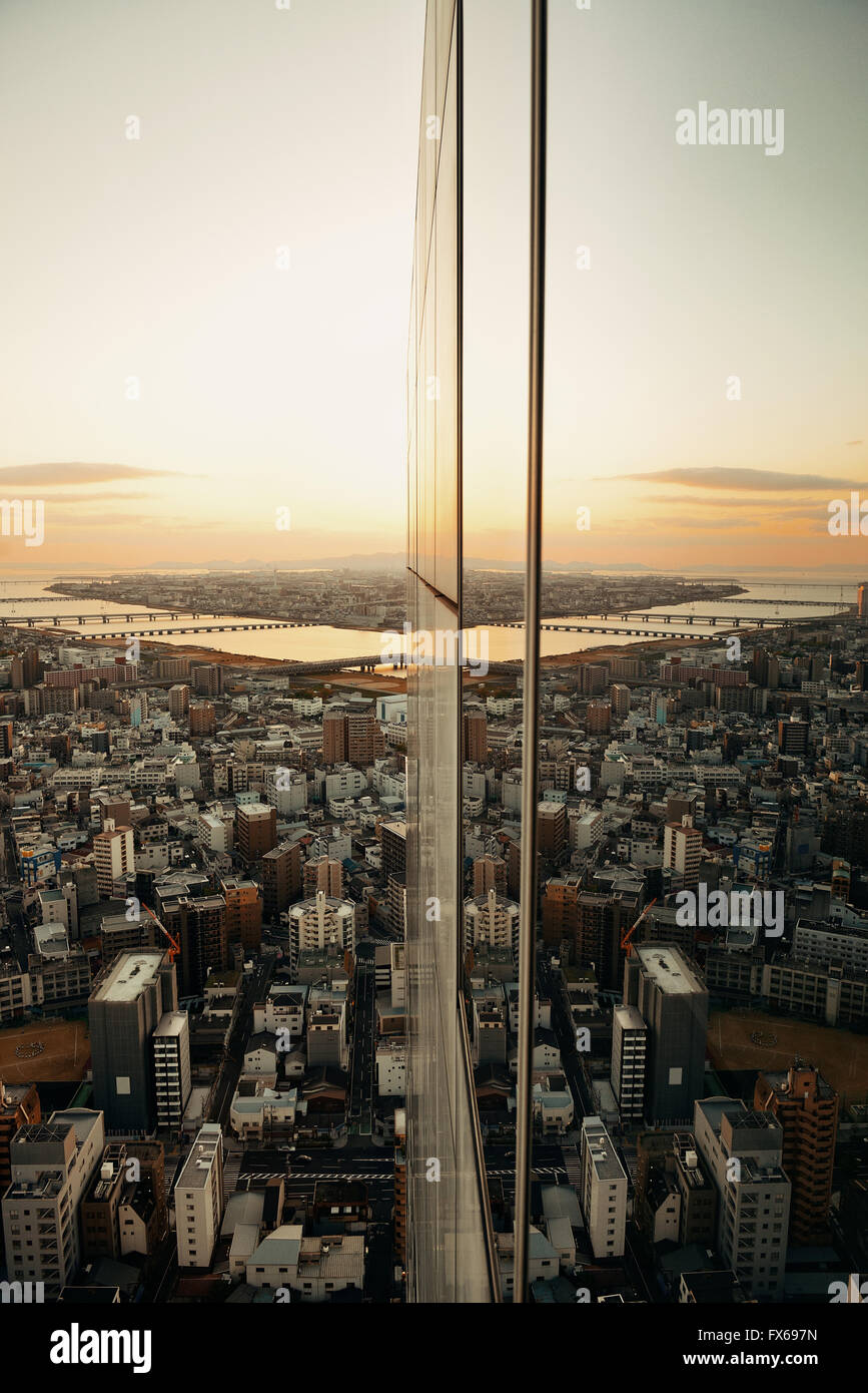 Osaka urban city rooftop view. Japan Stock Photo - Alamy