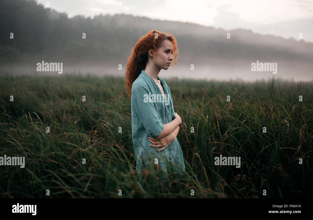 Back view rural woman in hi-res stock photography and images - Alamy