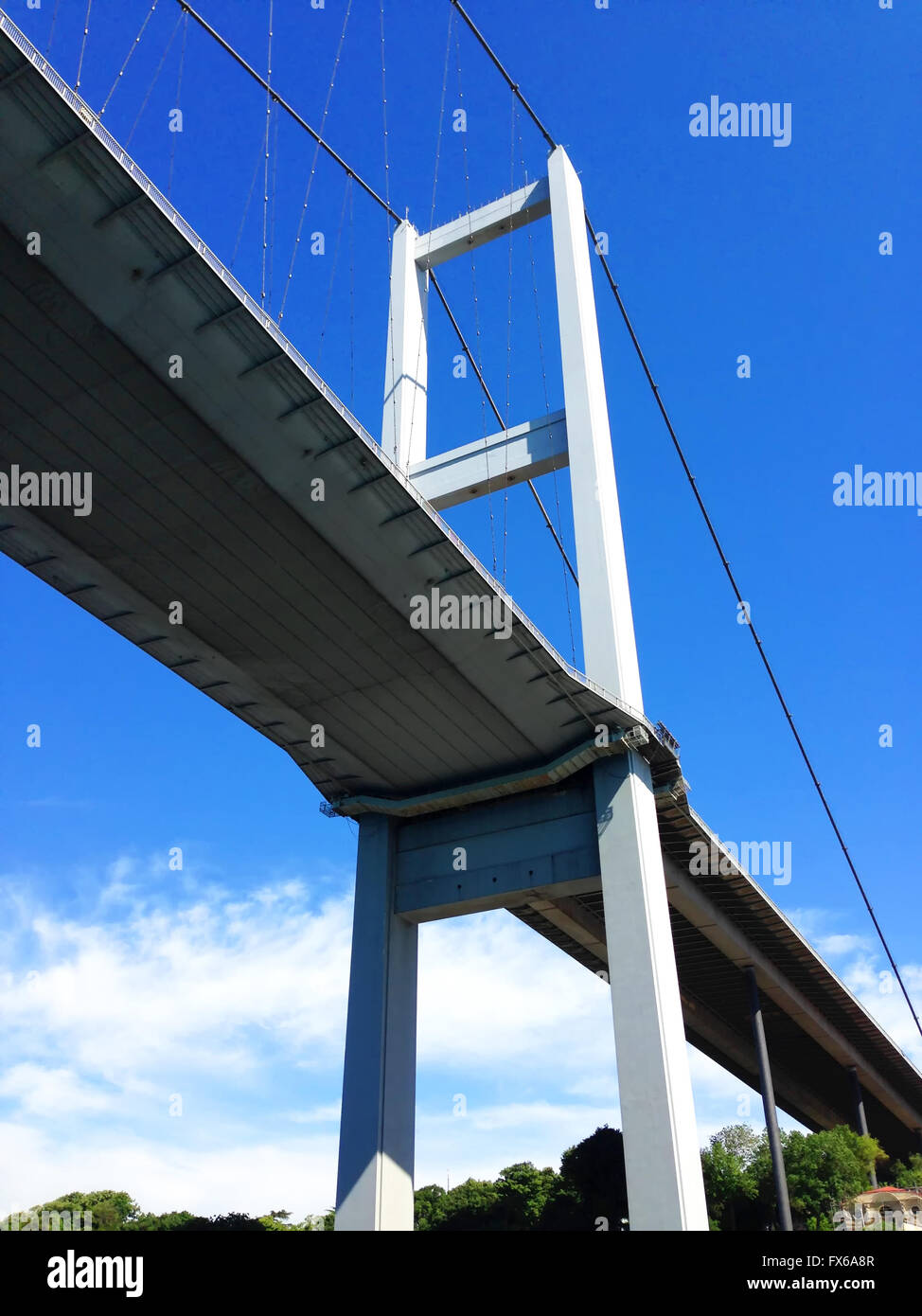 Bottom view of Bosphorus bridge in Istanbul Stock Photo - Alamy