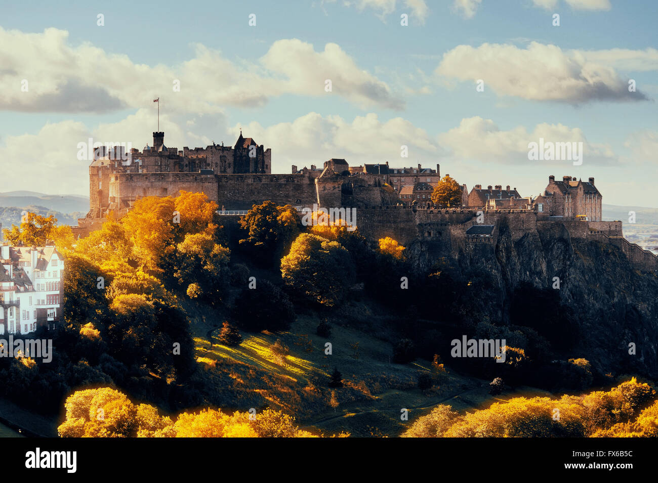 Edinburgh castle as the famous city landmark. United Kingdom Stock ...