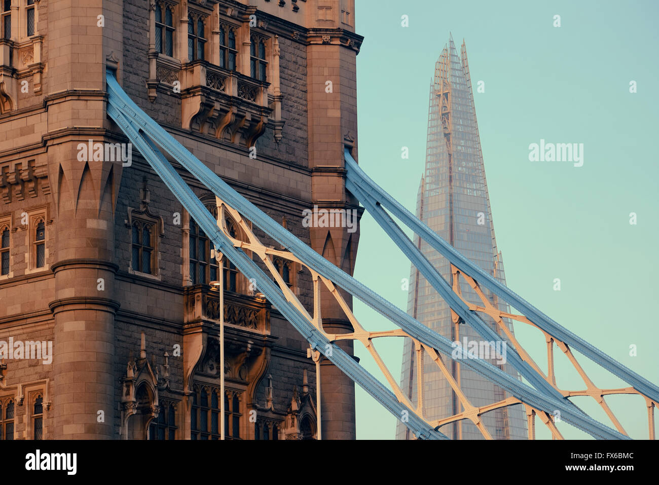 Tower Bridge with Shard as the city landmark Stock Photo - Alamy