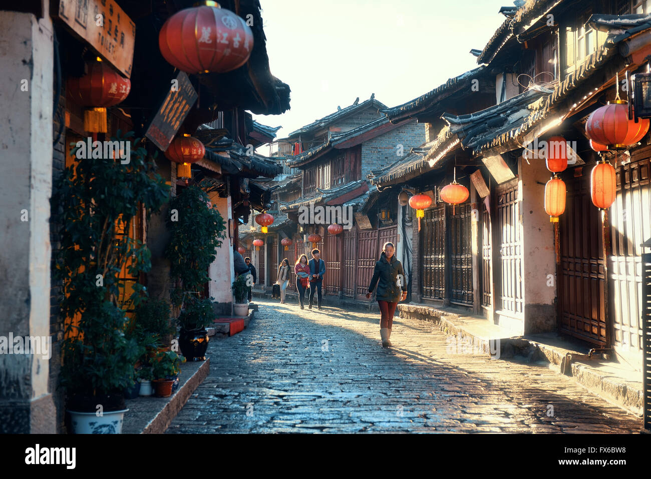 Lijiang, CHINA - DEC 5: Street view on December 5, 2014 in Lijiang ...