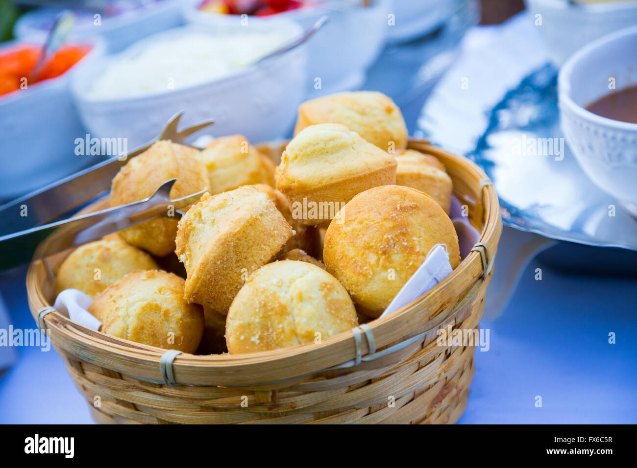 Wedding reception buffet food includes this bread for dinner Stock ...
