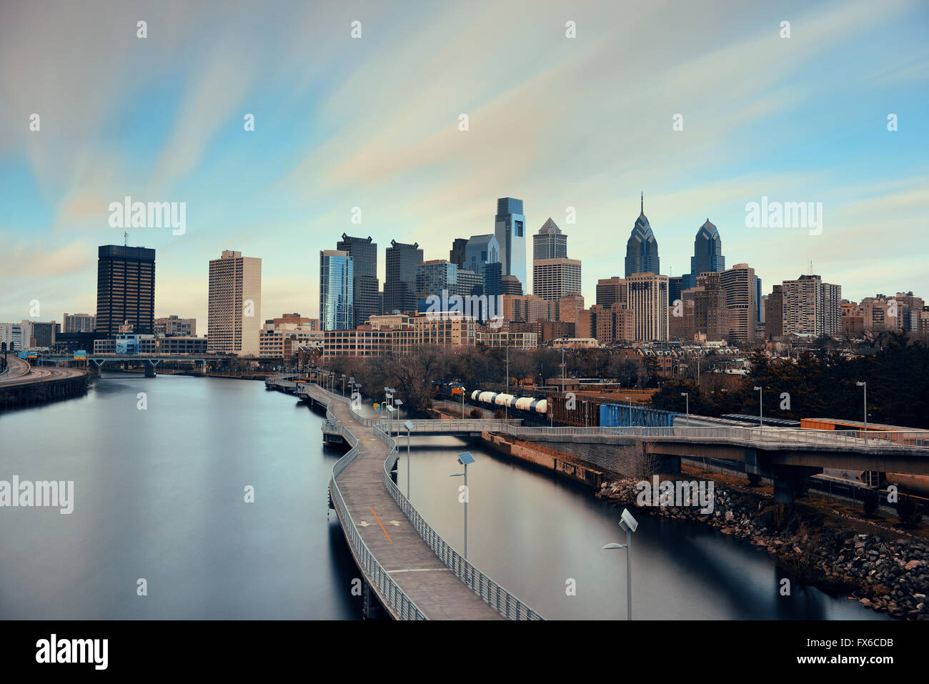 Philadelphia skyline with urban architecture Stock Photo - Alamy