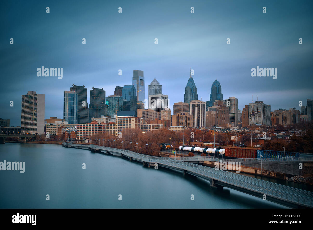 Philadelphia skyline with urban architecture Stock Photo - Alamy