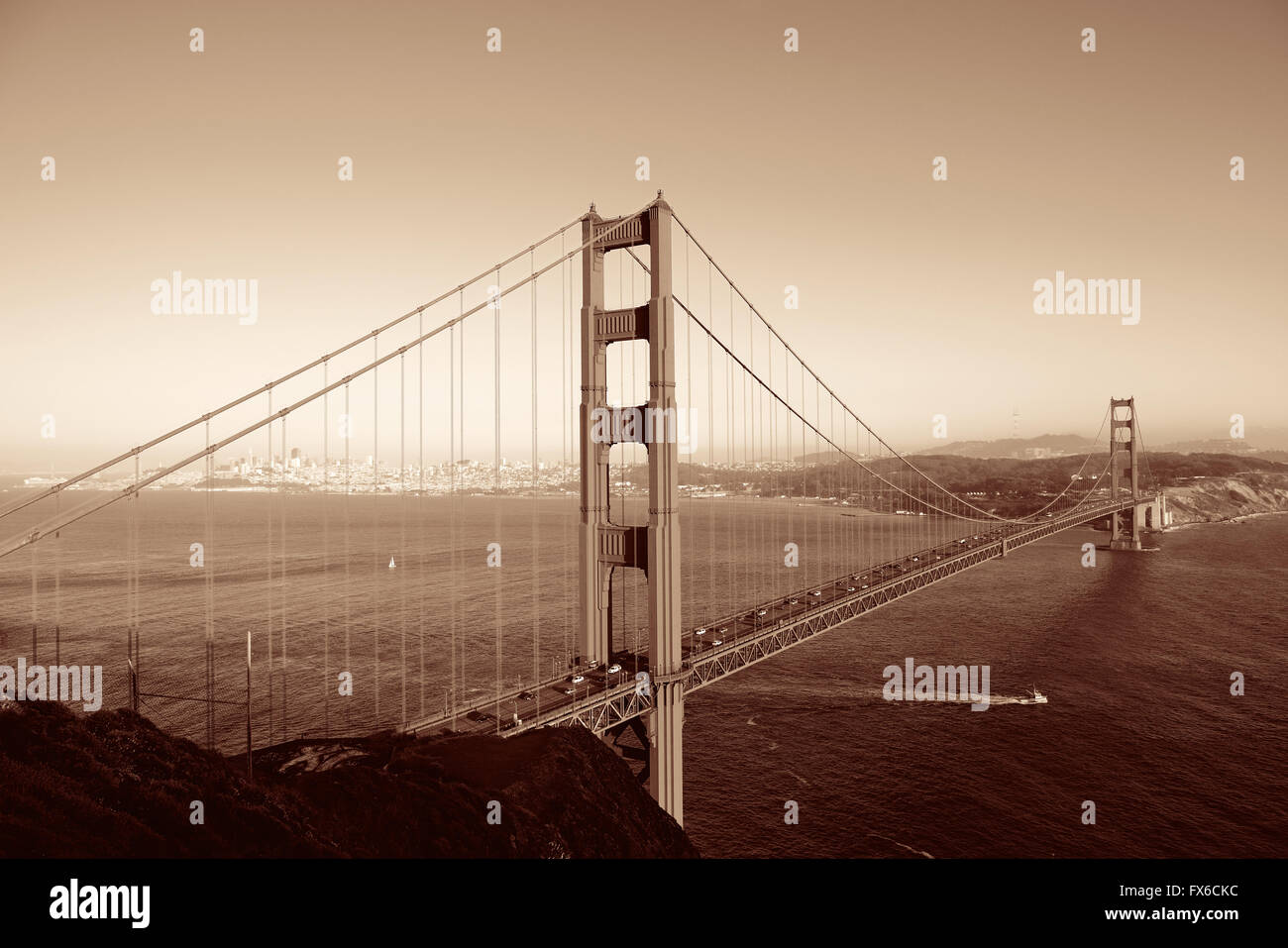 Golden Gate Bridge in San Francisco as the famous landmark Stock Photo ...