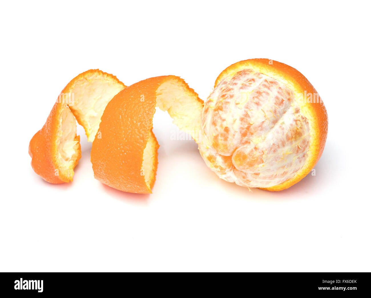 Partially peeled Tangelo on a white background Stock Photo - Alamy
