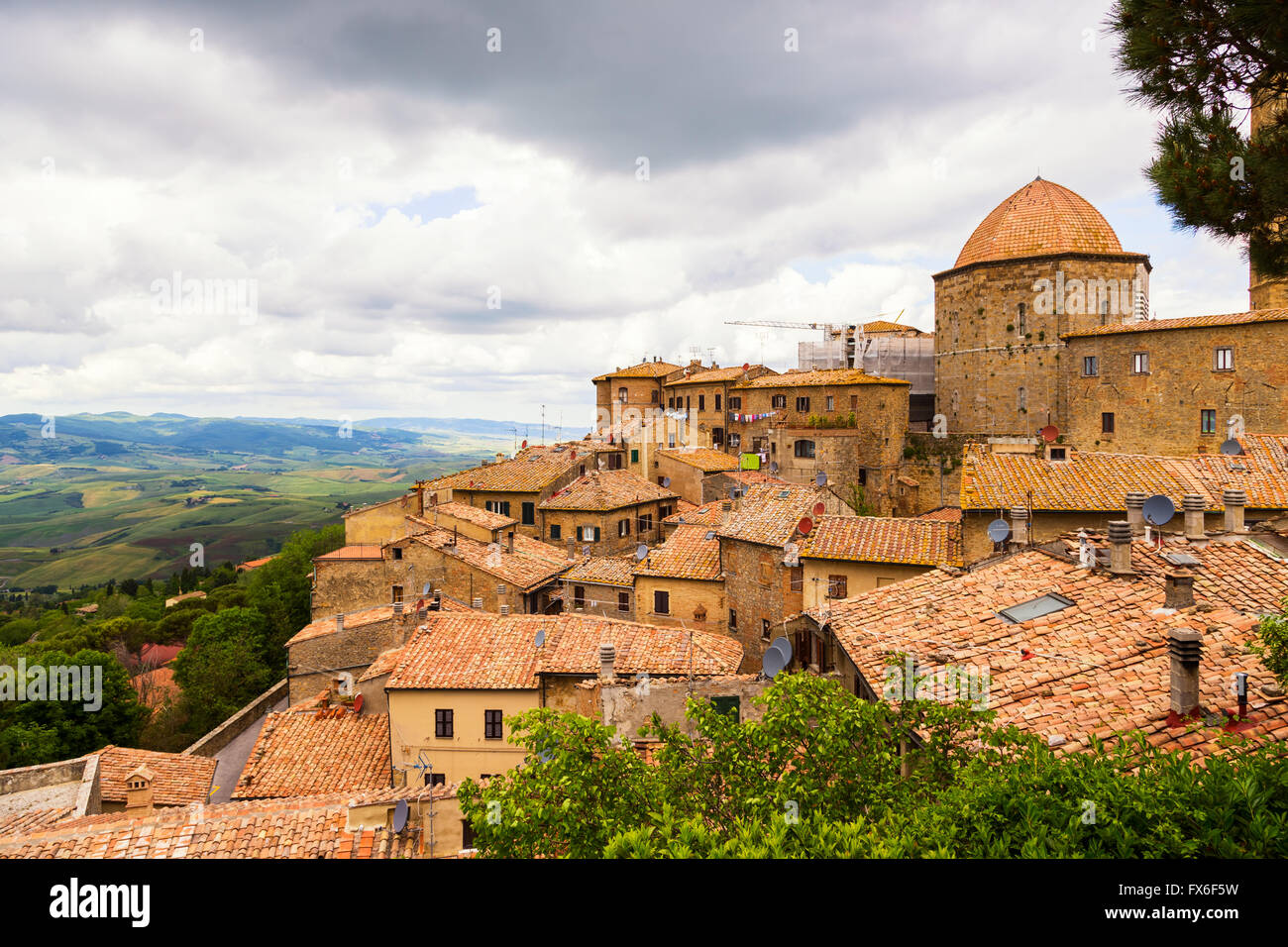 Ancient center of village Volterra, Tuscany, Italy Stock Photo - Alamy