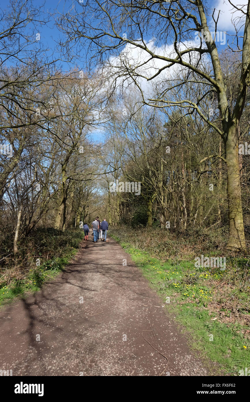 people walking along a country path Stock Photo - Alamy
