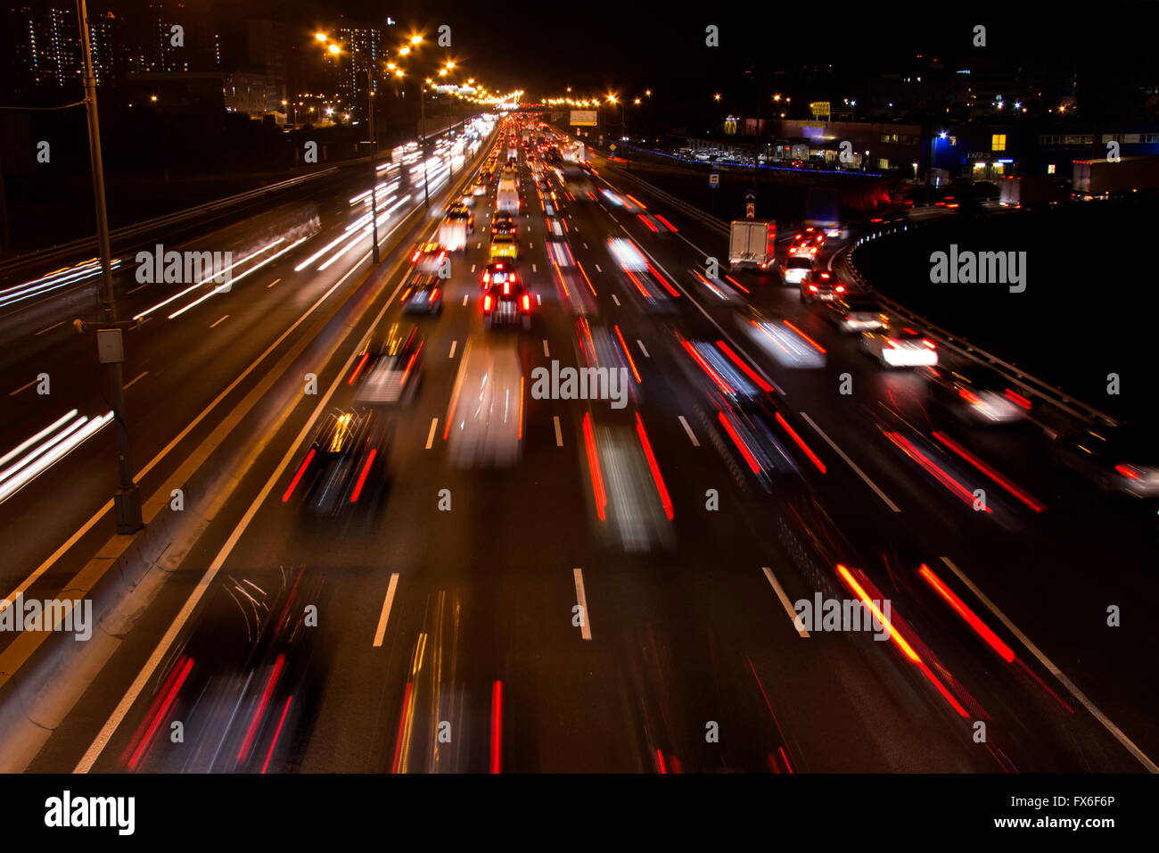 Night traffic jam on highway hi-res stock photography and images - Alamy