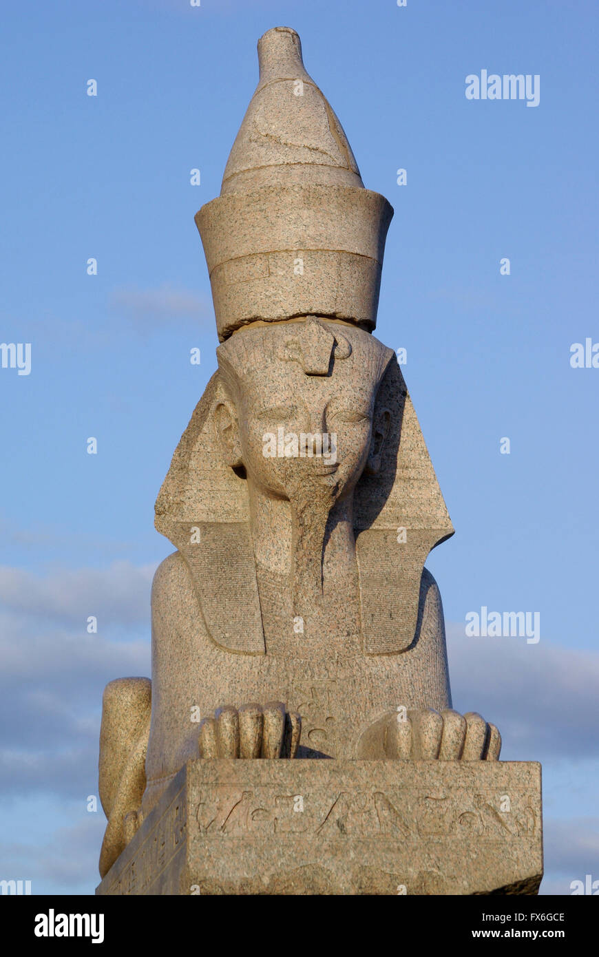 Russia. St. Petersburg. Egyptian Sphinx on the University Embankment ...