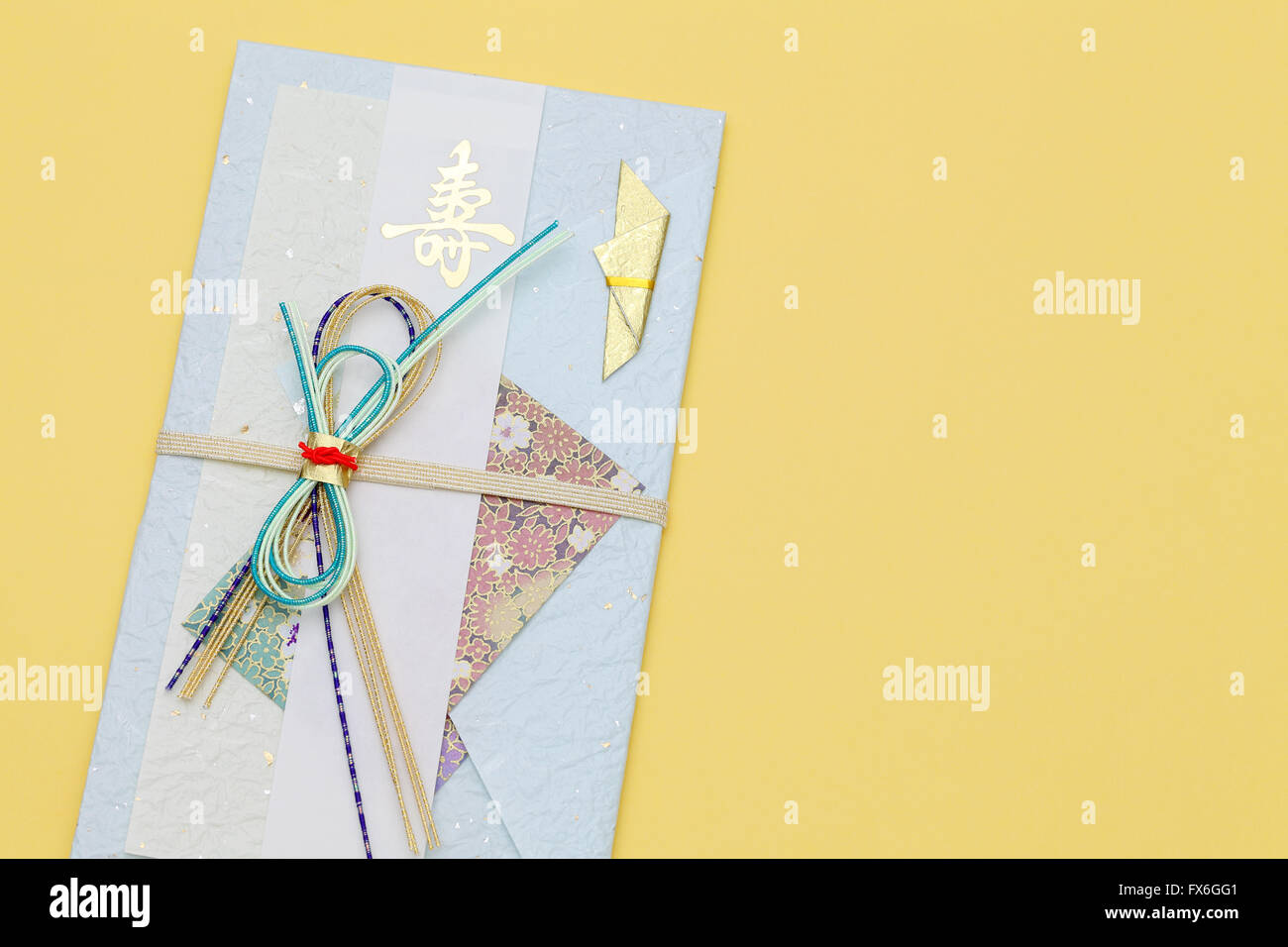 Traditional Japanese envelope for money gift isolated on white ...