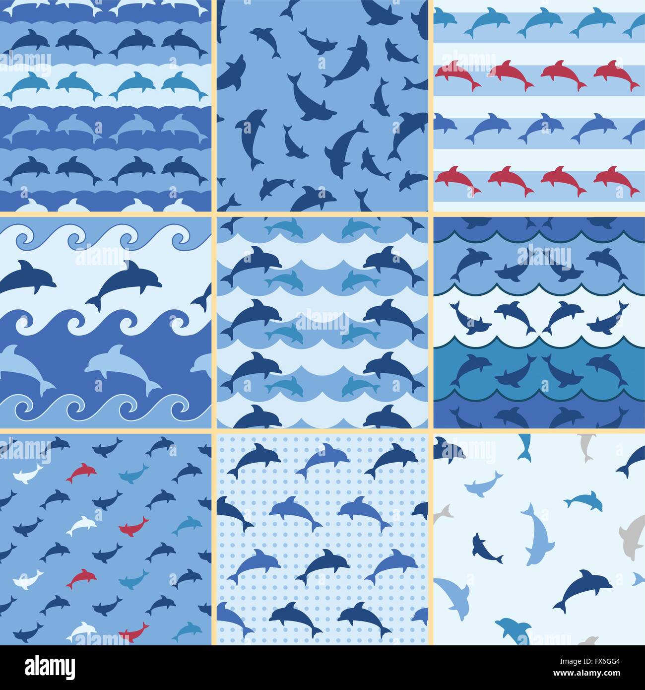 Dolphin pattern hi-res stock photography and images - Alamy