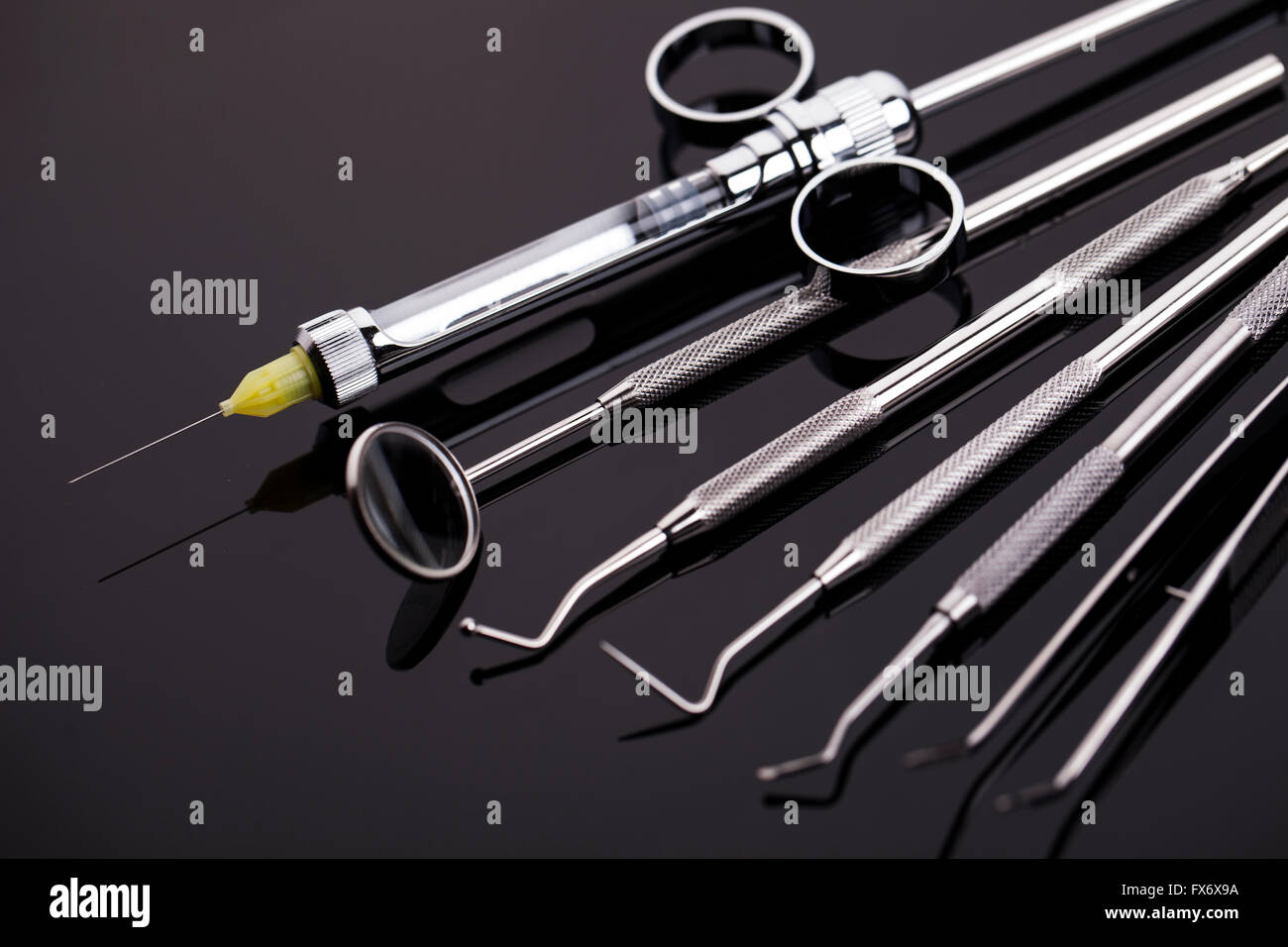 Dental office tools on tray hi-res stock photography and images - Alamy