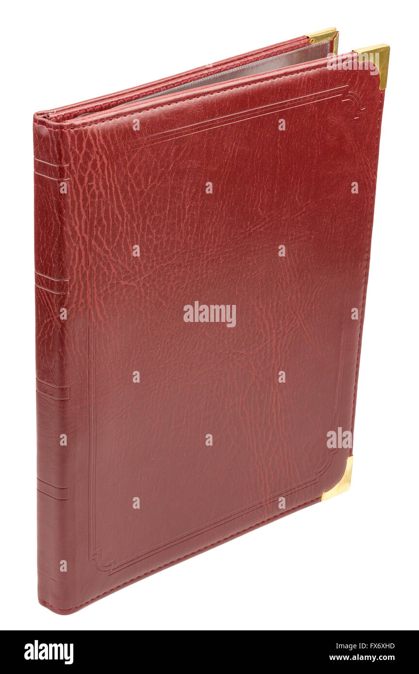 Brown leather folder Stock Photo - Alamy