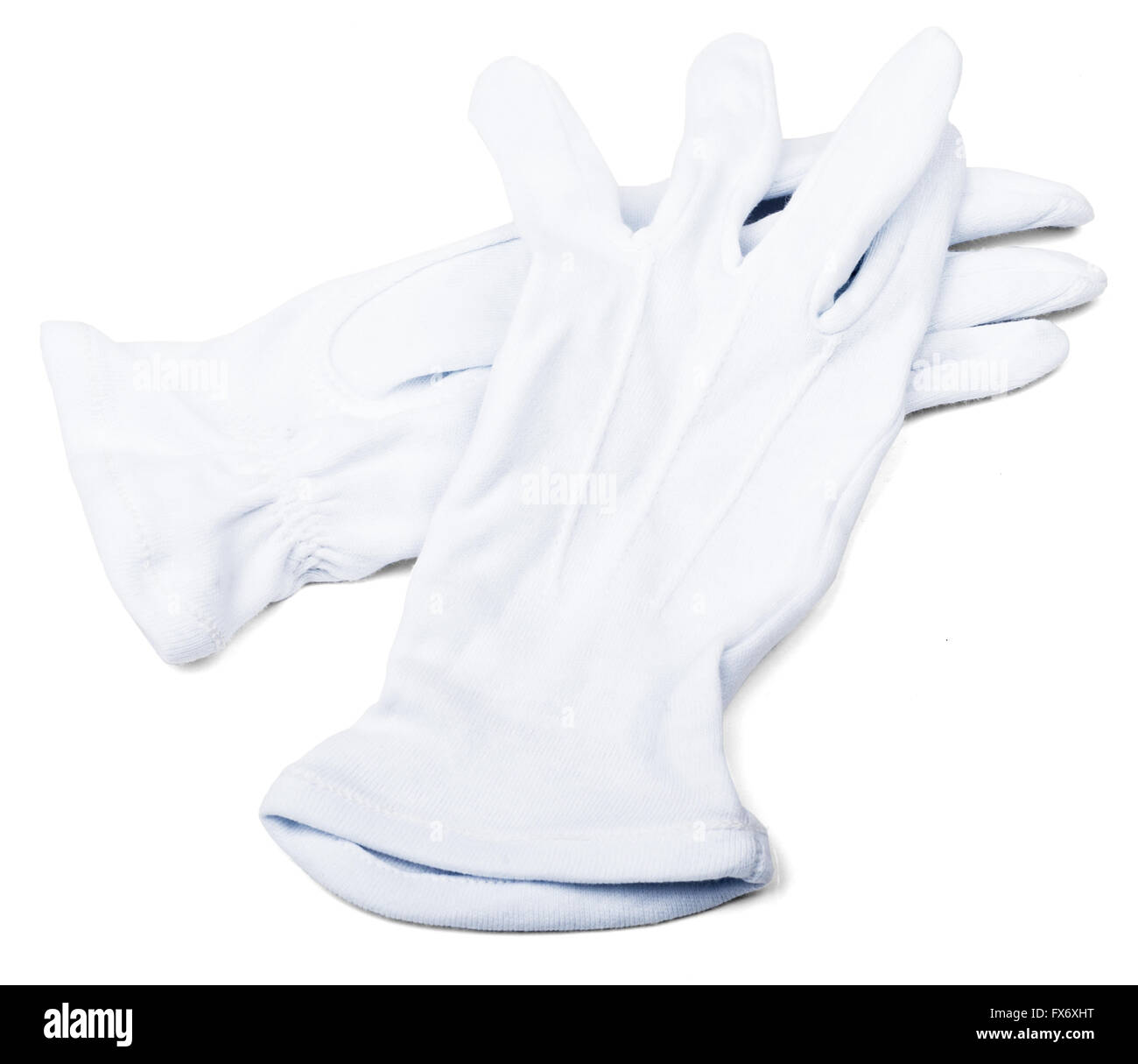 Pair of butlers white gloves Stock Photo - Alamy