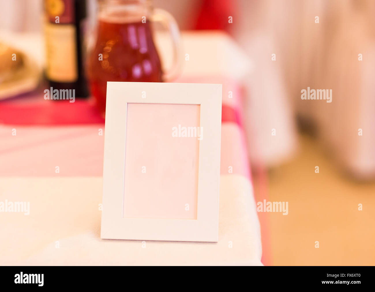Blank event Guest Card on restaurant table close-up Stock Photo - Alamy
