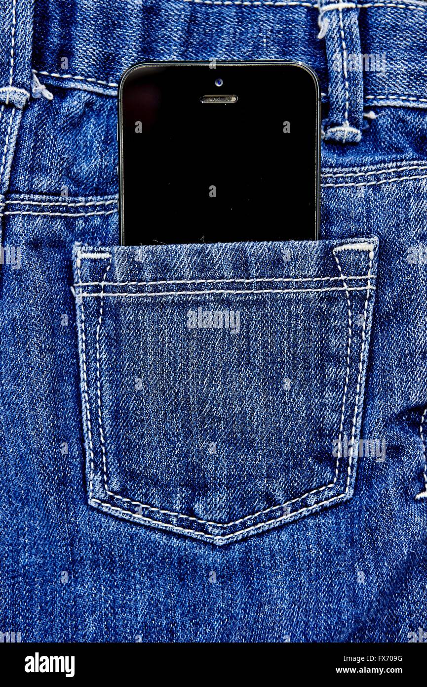 A studio photo of a denim jeans pocket Stock Photo - Alamy